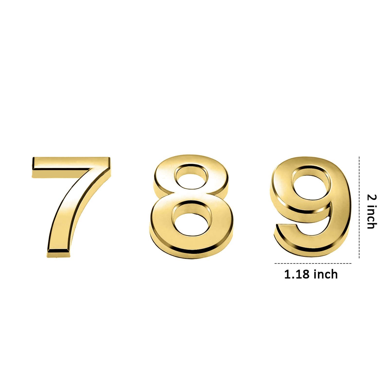 20 Pieces Mailbox Numbers for House Outside 0-9 Door Room Signs Self Adhesive Address Number Sticker for Office Wall Apartment Decorative(2 Inch,Gold)