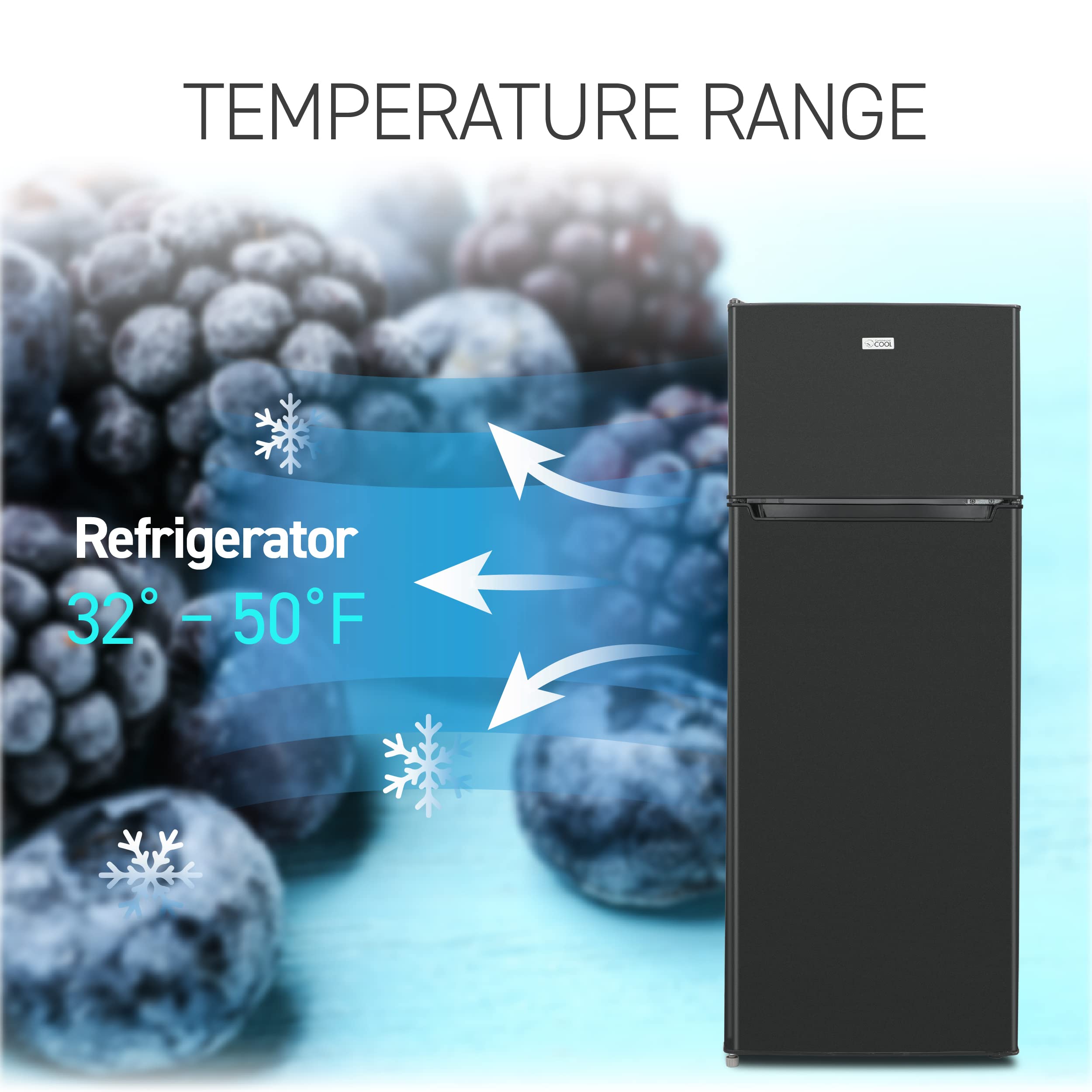 Commercial Cool CCR77LBB 7.7 Cu. Ft Freezer Refrigerator, Black