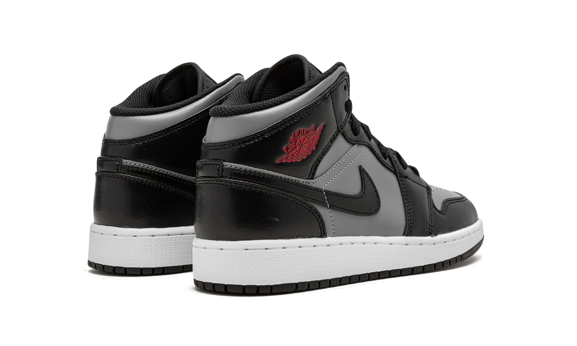 Nike Jordan Youth Air Jordan 1 Mid (GS) 554725 096 - Size 4.5Y, Black, Gym Redparticle Grey, 4.5 Big Kid