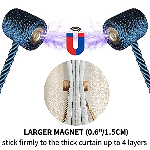 2 Pack Magnetic Curtain Tiebacks Holdbacks Upgraded Stronger Magnet 16 Inch Outdoor Elegant Decorative Clips Tiebacks for Drapes for Home Office Window Treatment (Olive)