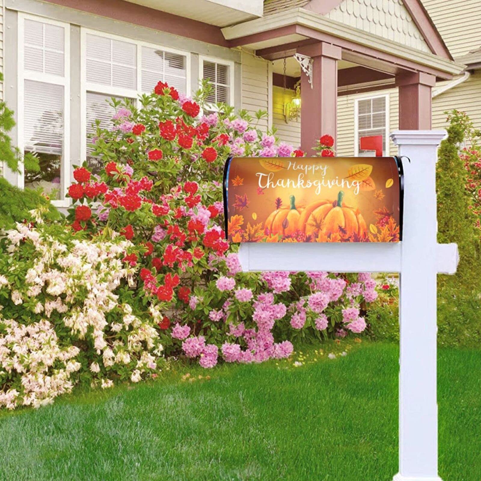 Joyidec Thanksgiving Autumn Pumpkin Mailbox Covers Magnetic Standard Size Waterproof Mailbox Wraps Post Letter Box for Courtyard Garden Yard Fence Decor 21x18 in