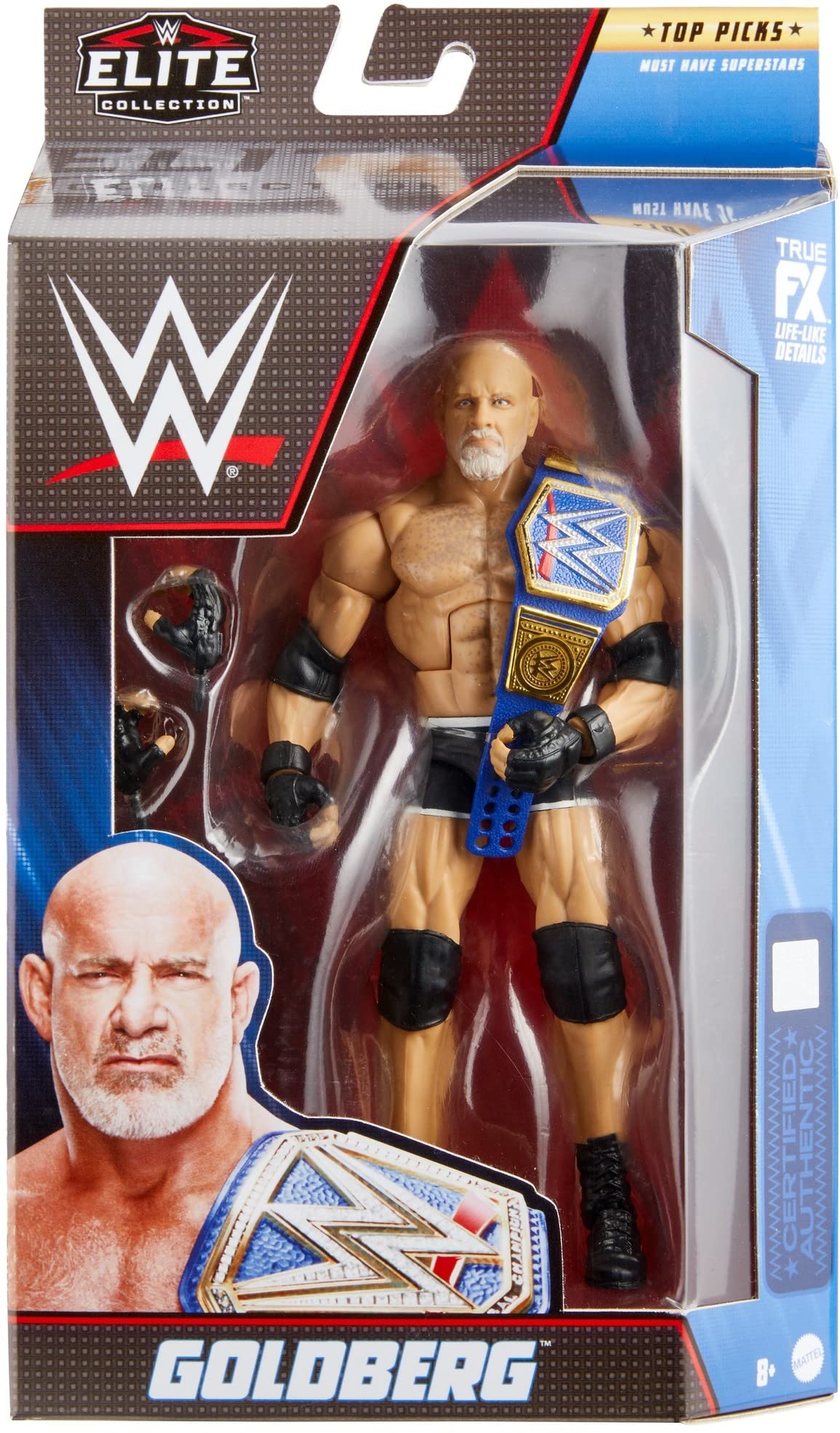 WWE Goldberg Top Picks Elite Collection Action Figure with Universal Championship, 6-inch Posable Collectible Gift for WWE Fans Ages 8 Years Old & Up