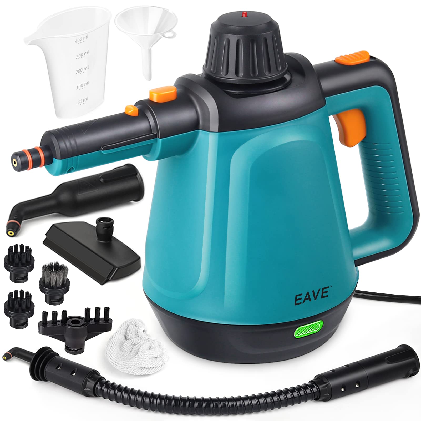 Handheld Steam Cleaner for Home Use, with Steam Lock Button & 10-Piece Accessory Set, Pressurized Steam Cleaner Hand Held, Portable Steamer for Cleaning Car, Tile Grout, Upholstery, Furniture, Shower