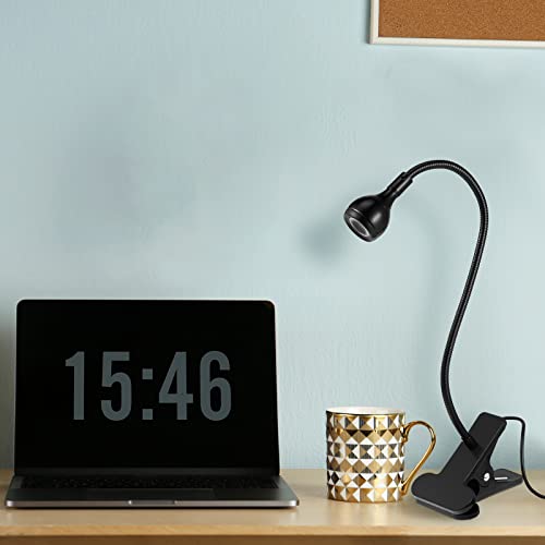 VIHOSE Big Chip 395nm UV LED Light Fixtures with Gooseneck and Clamp Mini Desk Light Clamp Portable Gooseneck for Outdoor Stall Gel Nail Curing, 5V USB Input(Black,1 Piece)