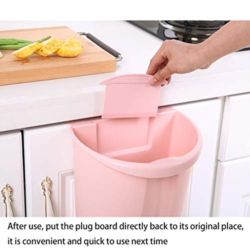 LEGU Trash cans Hanging Trash Can Small in-Cabinet Kitchen Garbage Bin Can Easy Attached to Cabinet Door Kitchen Drawer Car Waste Can Garbage Cans (Color : Purple)