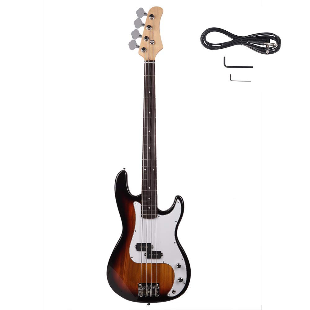 Kcelarec Electric Bass Guitar Full Size 4 String 46 Inch Bass (Sunset Color)