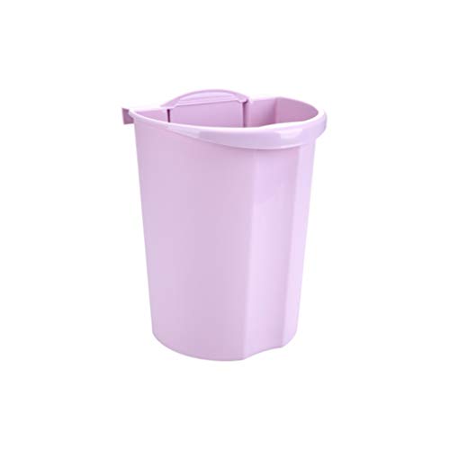 LEGU Trash cans Hanging Trash Can Small in-Cabinet Kitchen Garbage Bin Can Easy Attached to Cabinet Door Kitchen Drawer Car Waste Can Garbage Cans (Color : Purple)