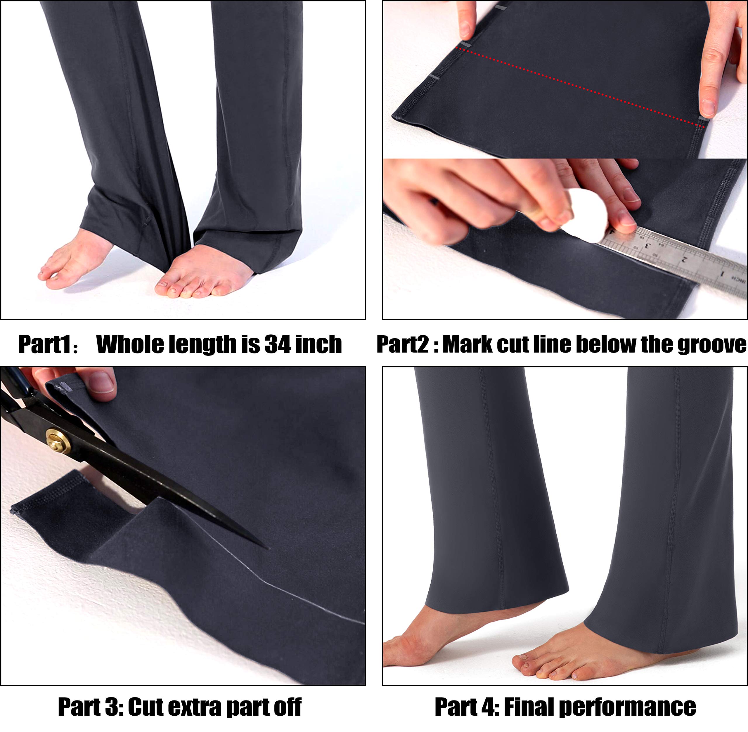 G Gradual Women's Yoga Pants 4 Pockets High Waist Dress Pants Tall Bootcut Work Pants, Dusty Blue, Large