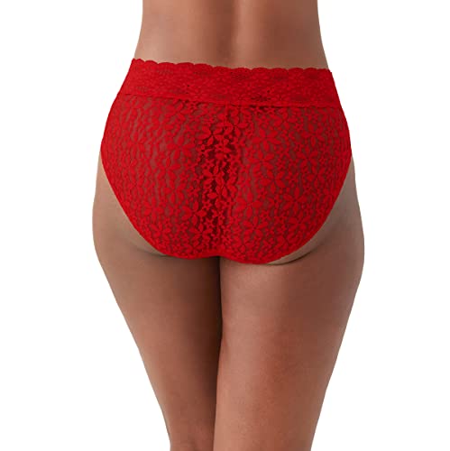 Wacoal Women's Halo Lace Hi Cut Brief Panty, Barbados Cherry, Large