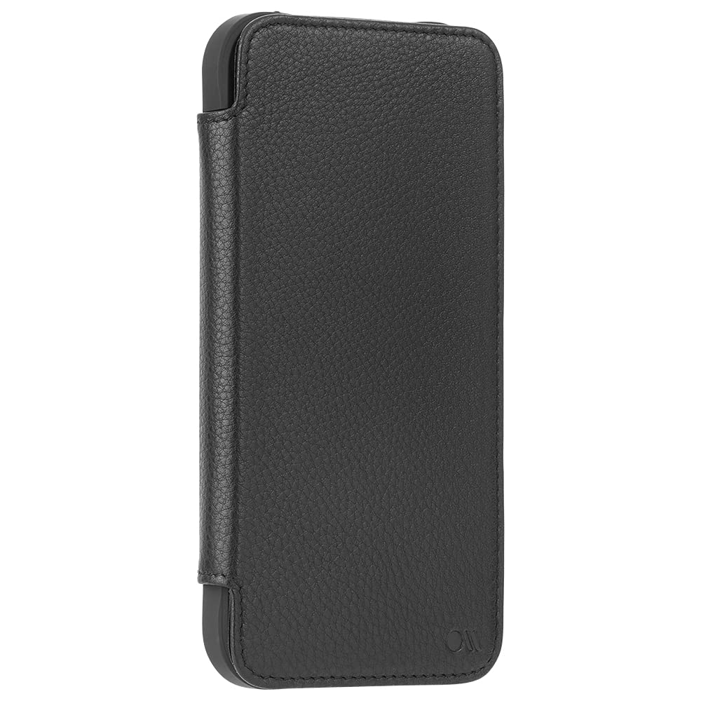 Case-Mate iPhone 13 Pro Max Case Wallet [10ft Drop Protection] [Compatible with MagSafe] Genuine Leather Black Phone Cover for iPhone 13 Pro Max with Landscape Stand and Card Holder