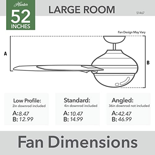 Hunter Fan Company 51467 Zeal Ceiling Fan, 52, Matte Silver