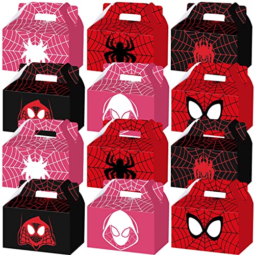Yizeda 18 PCS Spider Birthday Party Favor Boxes Spider Hero Party Candy Gift Boxes Miles Morales Goodie Boxes for Spider Themed Birthday Party Decorations