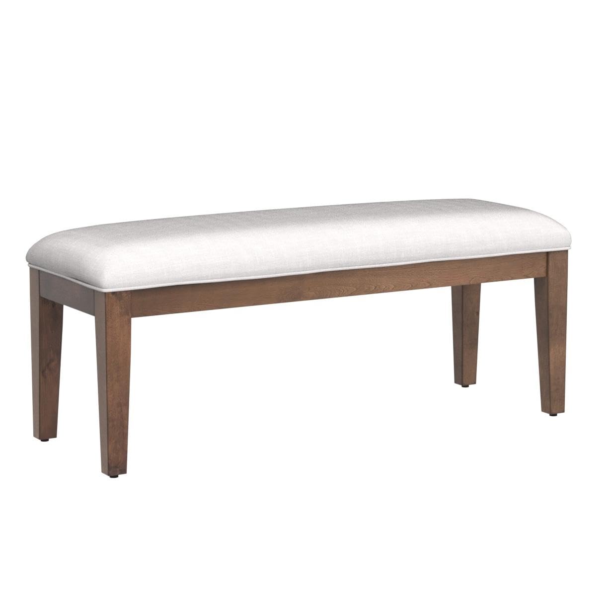 HUIMO Modern Multi-Purpose Bench, Wooden Frame with Tapered Legs, Padded Seat in Beige, 16"D x 36"W x 19"H, 2-Person Capacity