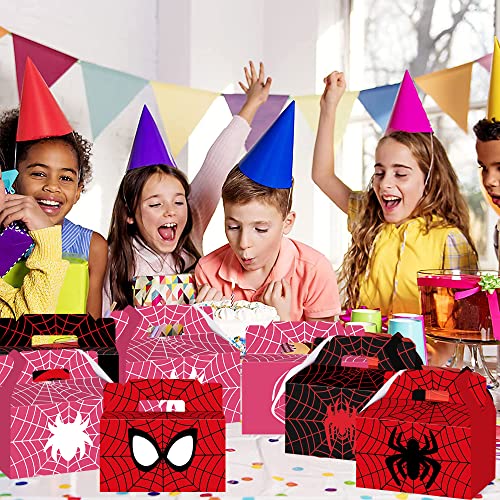 Yizeda 18 PCS Spider Birthday Party Favor Boxes Spider Hero Party Candy Gift Boxes Miles Morales Goodie Boxes for Spider Themed Birthday Party Decorations