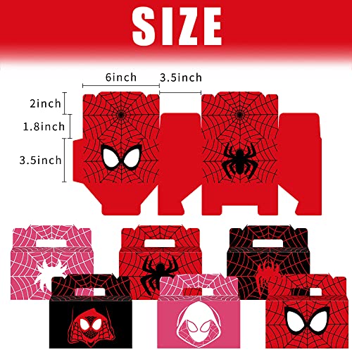 Yizeda 18 PCS Spider Birthday Party Favor Boxes Spider Hero Party Candy Gift Boxes Miles Morales Goodie Boxes for Spider Themed Birthday Party Decorations