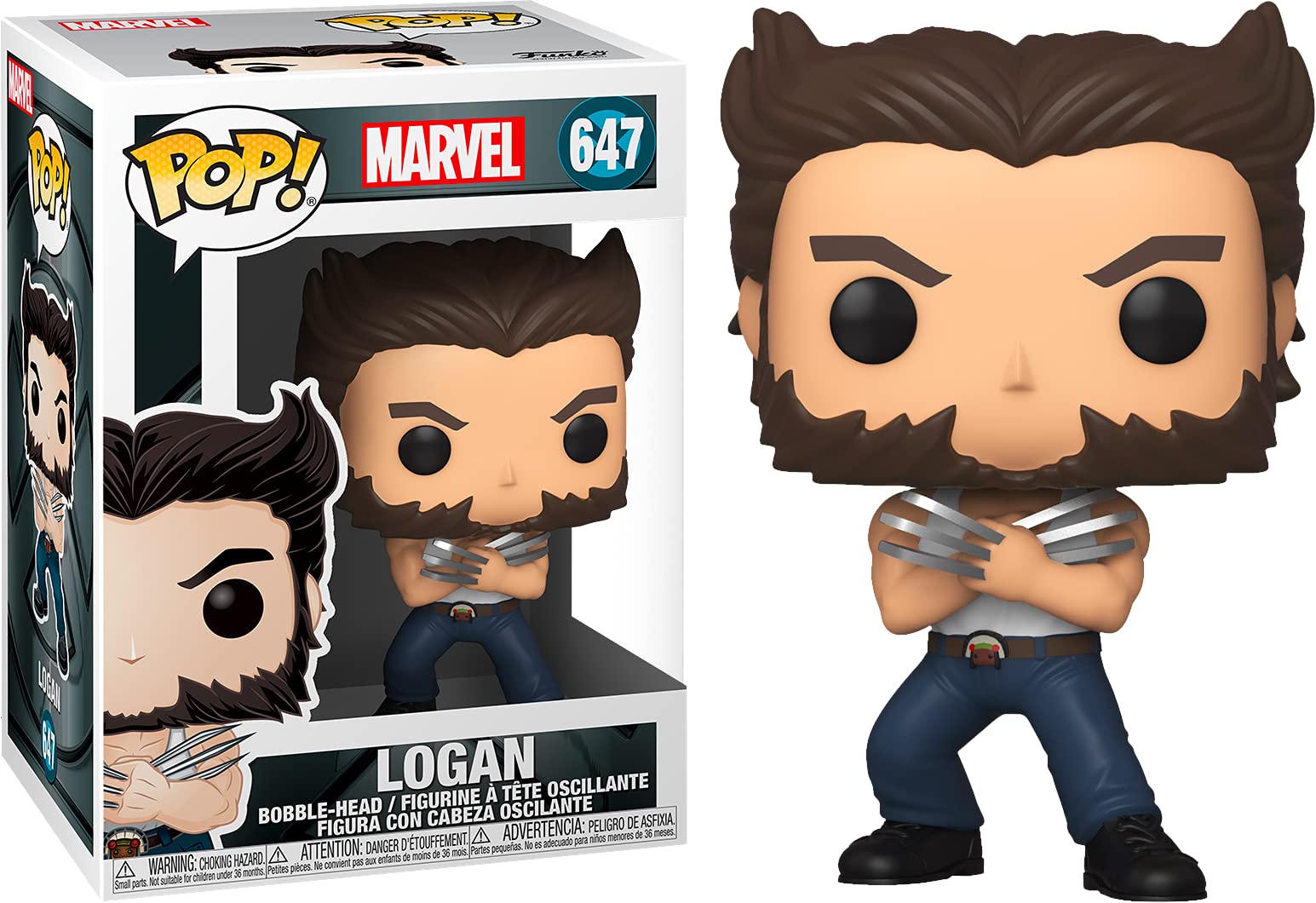 POP Marvel: X-Men 20th Anniversary - Wolverine in Tanktop Funko Pop! Vinyl Figure (Bundled with Compatible Pop Box Protector Case) Multicolor 3.75 inches