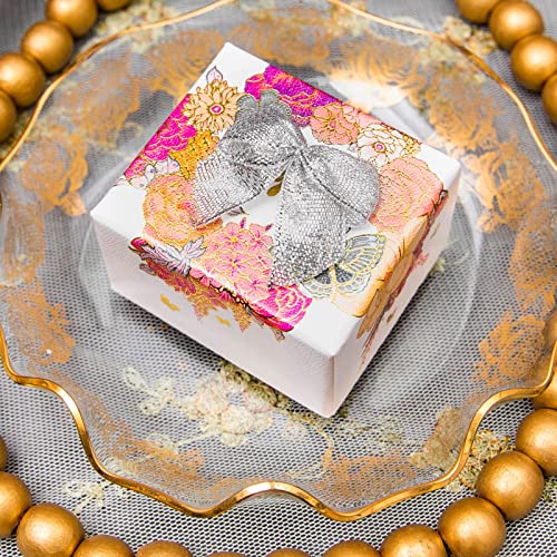 Mini Silver Satin Bows with Self-Adhesive Tape (1.5 in, 200 Pack)