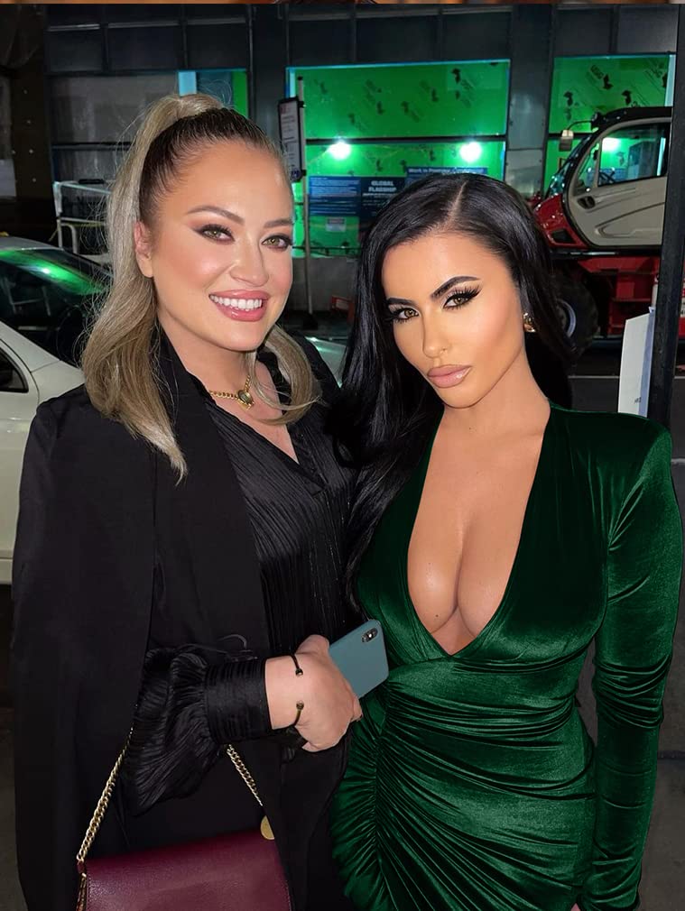 YMDUCH Women's Sexy Long Sleeve V Neck Ruched Bodycon Wrap Cocktail Club Mini Dress DarkGreen