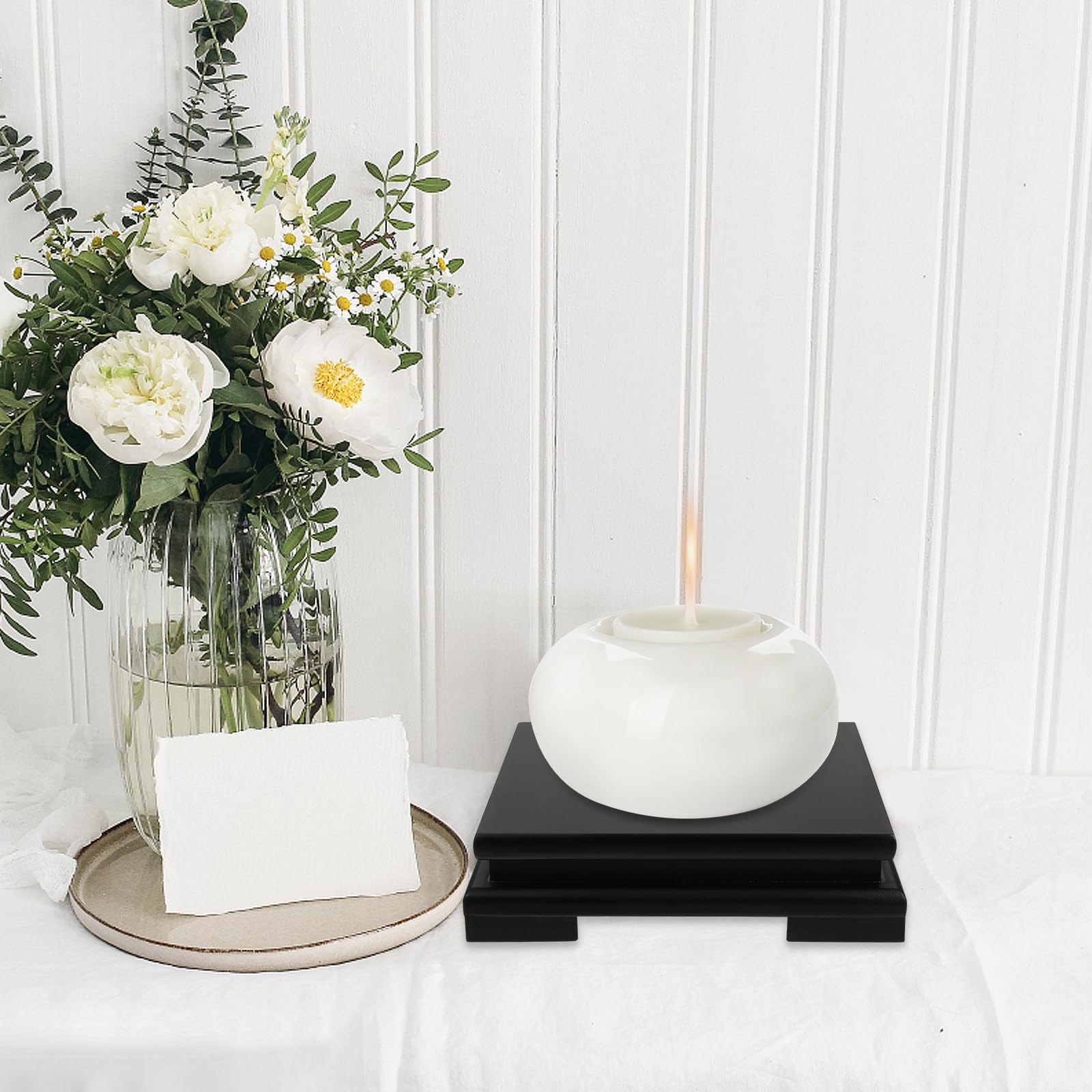 Cabilock Farmhouse Riser for Room Decor: Decorative Pedestal Stand Beautiful Pedestal Stand Uniquely Displays Your Decorations Rustic Bathroom Counter Tray and Kitchen Decor