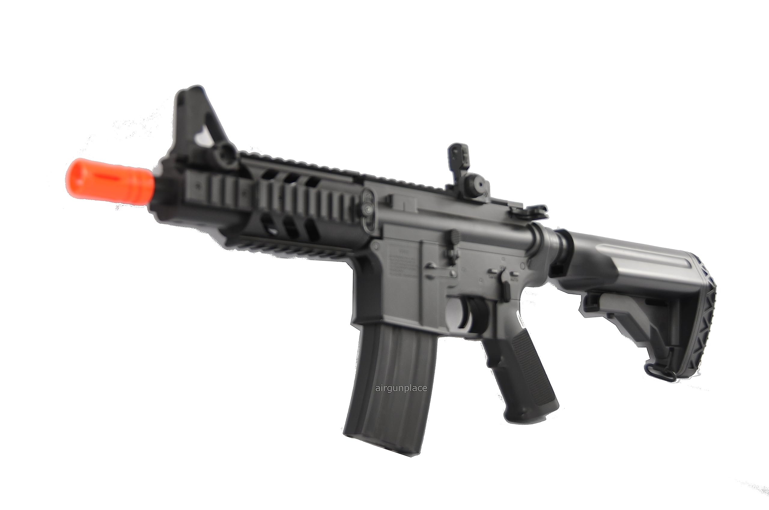 Airgunplace Full & Semi Auto Electric Airsoft Gun M4 Style AEG Black Color Battery & Charger Included