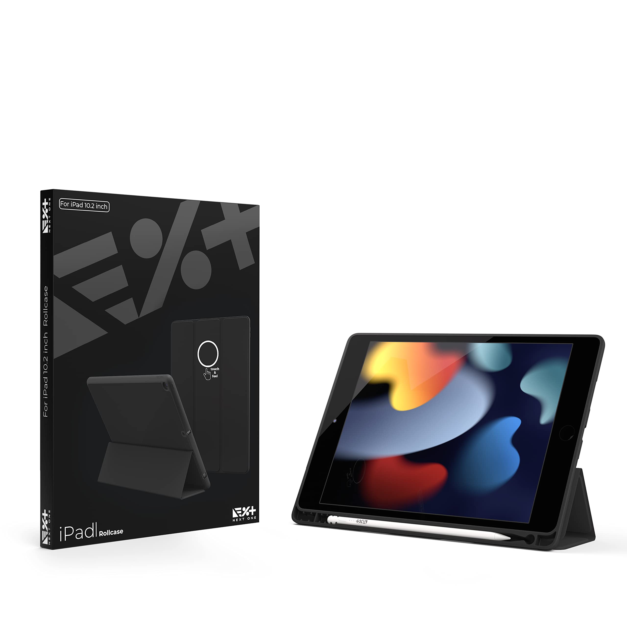 NEXT ONE Roll Case Compatible with iPad 10.2" (9th Gen), iPad 10.2" (8th Gen), iPad 10.2" (7th Gen)|Black