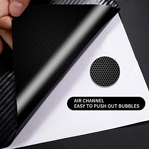 HTVRONT Black Carbon Fiber Vinyl Wrap, 1.5FT x 5FT 3D Carbon Fiber Wrap for Cars, Matte Black Automotive Vinyl Wraps