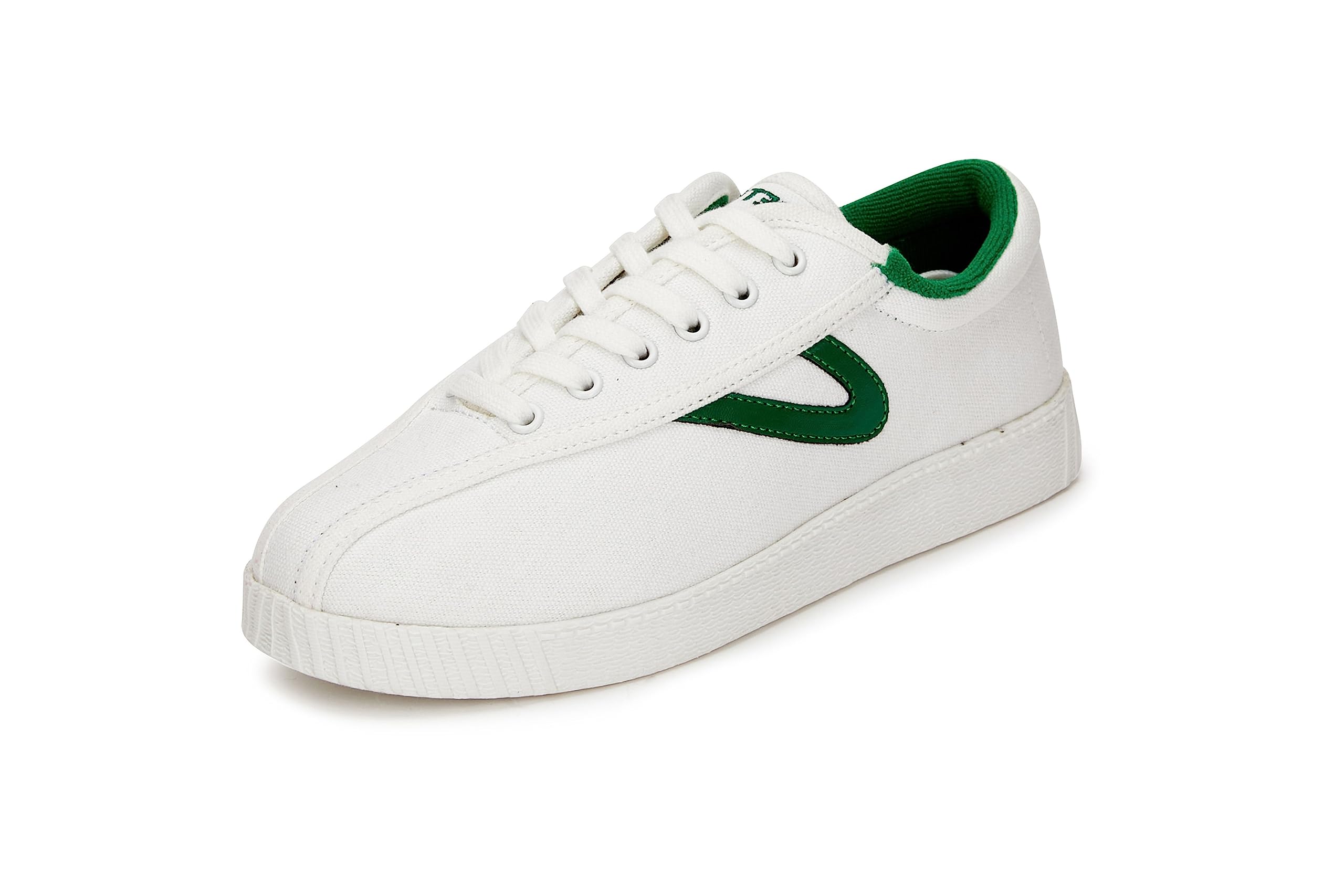 TRETORN womens Women's Lace-up Nyliteplus Canvas Sneakers Women s Lace Up Casual Tennis Shoes Classic Vintage Style, White/Green, 11 US