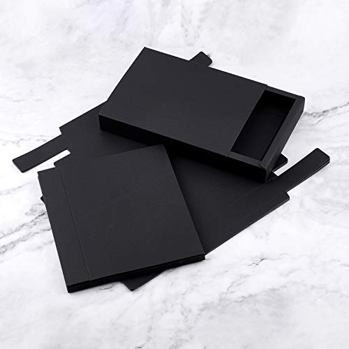BENECREAT 10 Pack Kraft Paper Drawer Box 20x15x3cm Black Soap Jewelry Candy Snacks Boxes Small Gift Boxes for Wedding Party Favors and Festival Gift Packaging