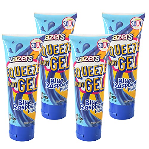 Slime Sour Lickers Squeeze Gel Candy - 4 Pack Blue Raspberry Flavor Candy Gel for kids and adults Novelty Candy (Kosher 2.82 OZ each)