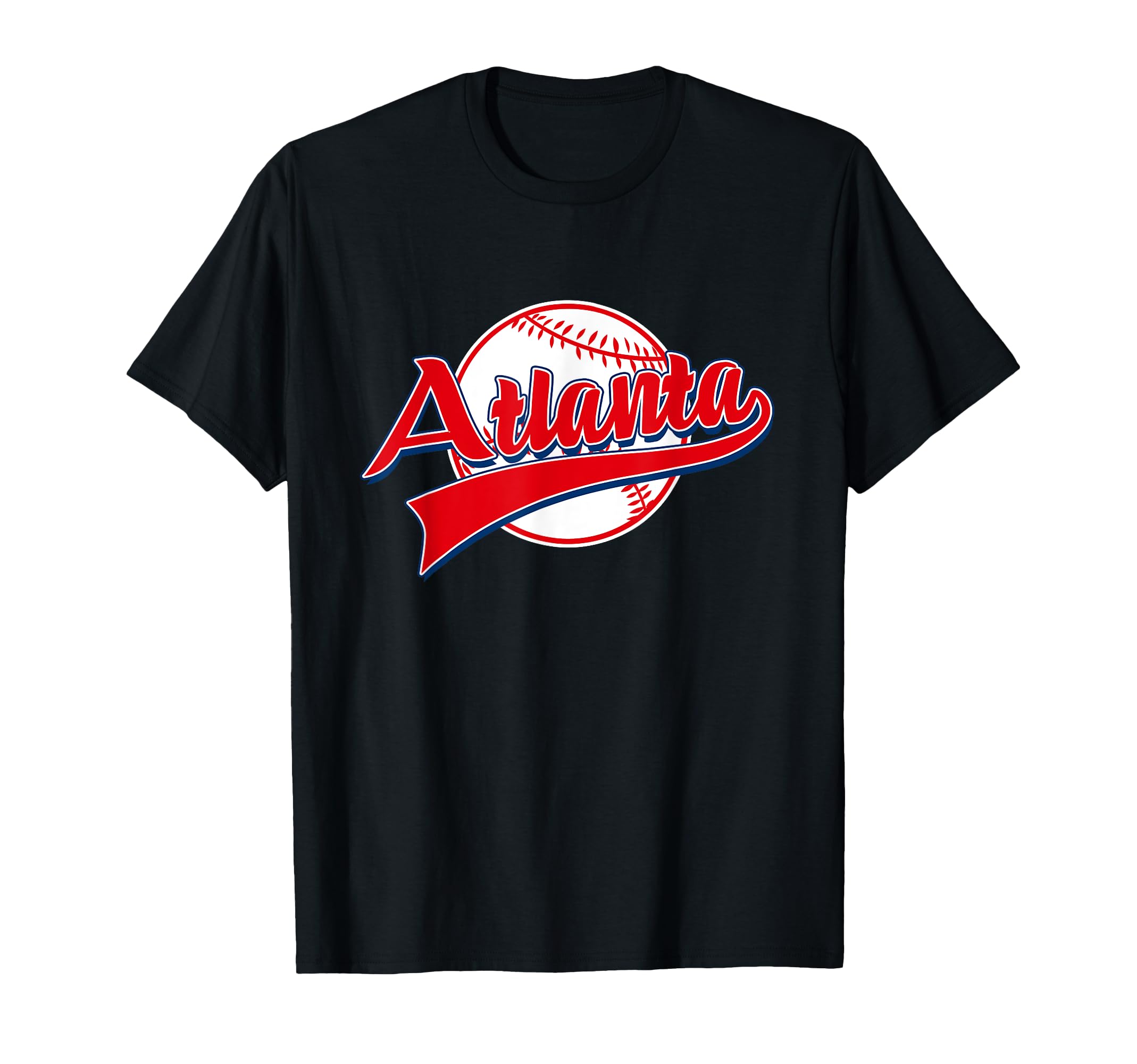 Retro Baseball Player Lover Atlanta Distressed Game Day T-Shirt