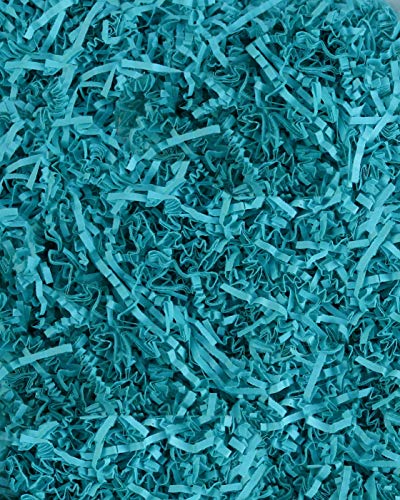 MagicWater Supply Soft & Thin Cut Crinkle Paper Shred Filler (1/2 LB) for Gift Wrapping & Basket Filling - Turquoise