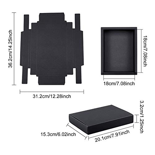 BENECREAT 10 Pack Kraft Paper Drawer Box 20x15x3cm Black Soap Jewelry Candy Snacks Boxes Small Gift Boxes for Wedding Party Favors and Festival Gift Packaging