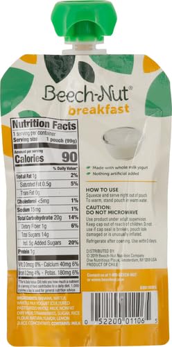 Beech-Nut Breakfast Stage 4 Toddler Food, Yogurt Banana & Strawberry, 3.5 oz Pouch