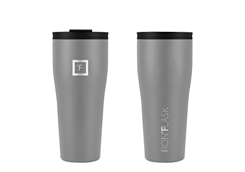 IRON °FLASK Rover Tumbler 2.0-2 Lids Vacuum Insulated Stainless Steel Bottle, Double Walled, Drinking Cup - Thermos Travel Mug - Graphite, 32 Oz