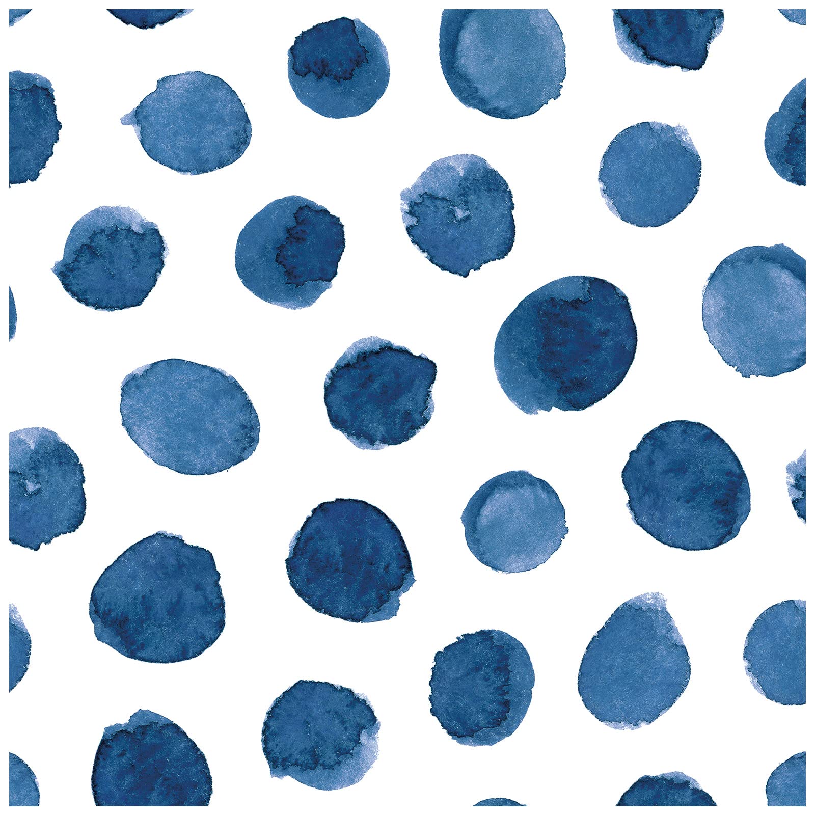 HAOKHOME Boho Peel and Stick Wallpaper Watercolor Brush Strokes Dots Removable Indigo Blue/White Vinyl Self Adhesive Contactpaper 17.7in x 9.8ft