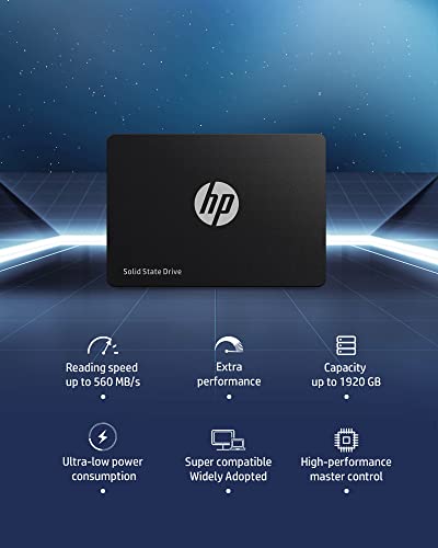 HP S650 960GB 2.5 Inch SATA III PC SSD Internal Solid State Hard Drive - 6 Gb/s, 3D NAND, Up to 560 MB/s for Laptop and Desktop Updating - 345N0AA#ABA