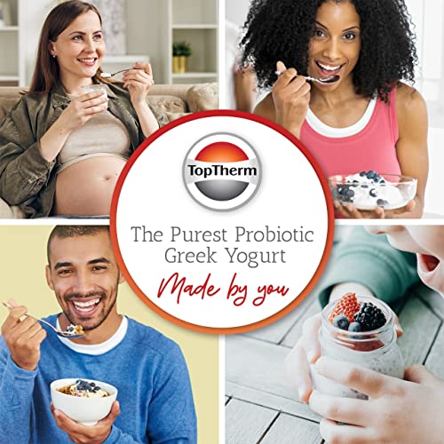 TopTherm Yogurt Starter |Gut Health Probiotic Yogurt Culture Support |DIY Homemade Plain or Greek Yogurt |Dairy Free Yogurt |Non-GMO |No Added Sugar |Works with Any Yogurt Maker - 2 Pack - Makes 2 Qts