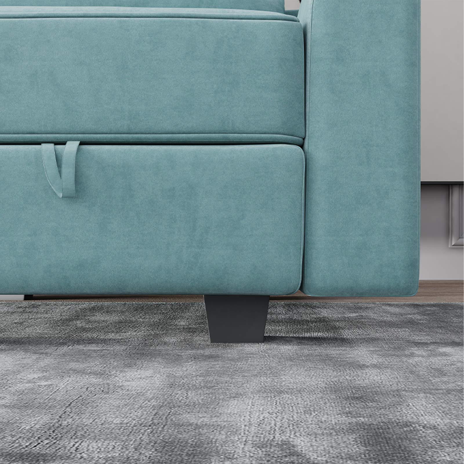HONBAY Modern Fabric Living Room Furniture Sets 3 Pieces Sofa Loveseat and Armchair Set Modular Sofa Sectional Couch Set in Aqua Blue