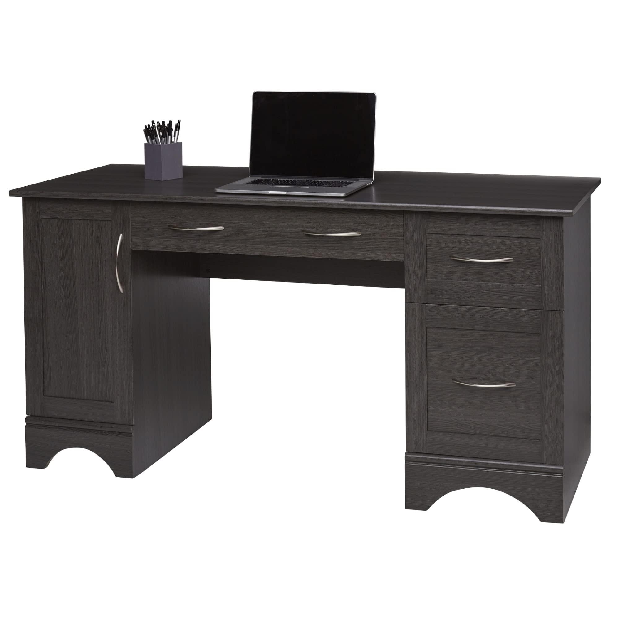 RealspaceĀ® Pelingo 60"W Computer Desk, Dark Gray
