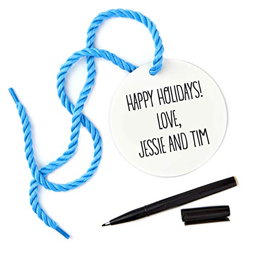 Hallmark 56" Jumbo XL Holiday Plastic Gift Bag (Blue Stripes with Gift Tag) for Hanukkah, Christmas, Father's Day, Birthday, Graduations, Baby Showers