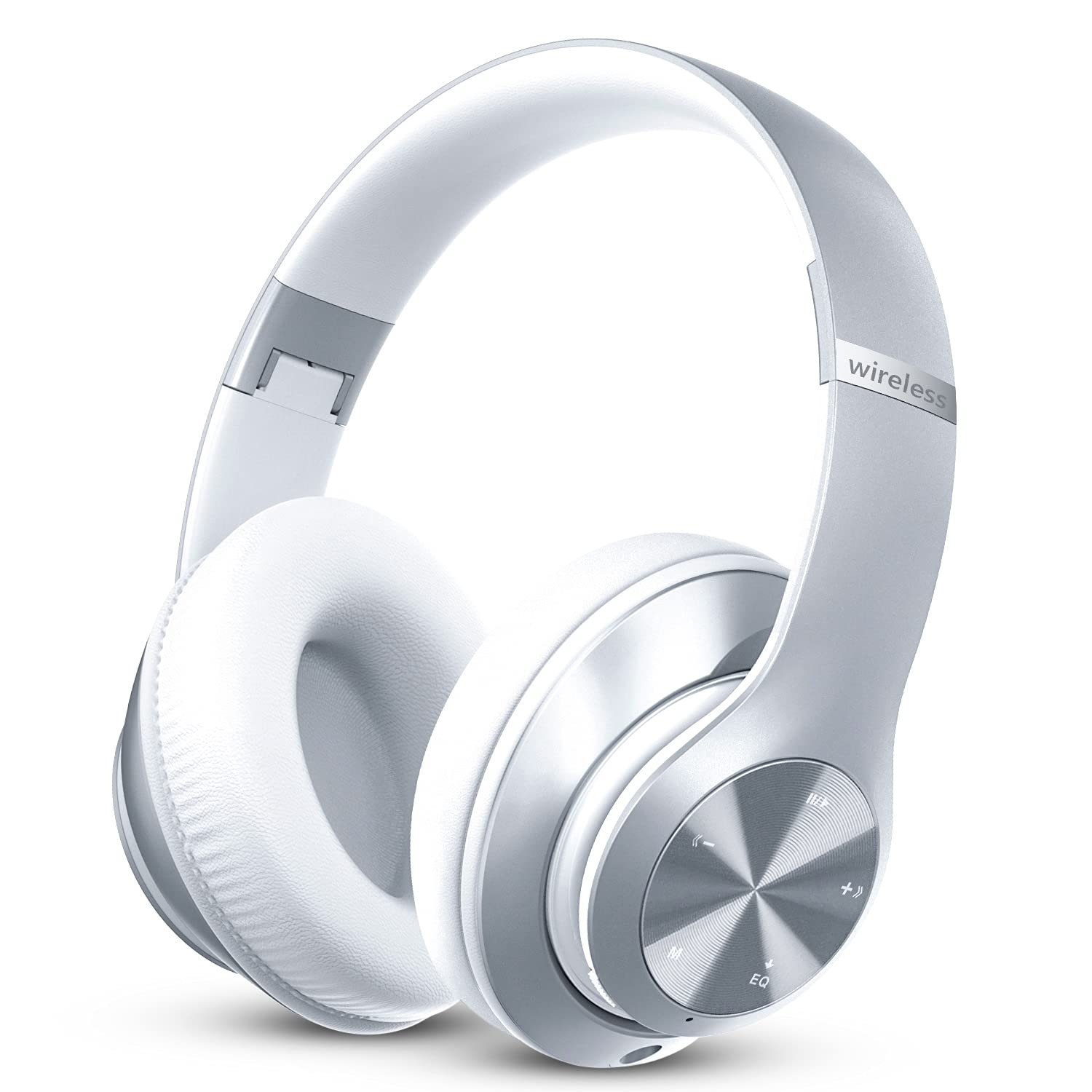 Headphones Wireless Bluetooth,60 Hours Playtime Foldable Lightweight Bluetooth Headphones Wireless Over Ear Wired Hi-Fi Stereo with 6 EQ Modes, Deep Bass Adjustable Headset with Mic, FM, TF for Adults