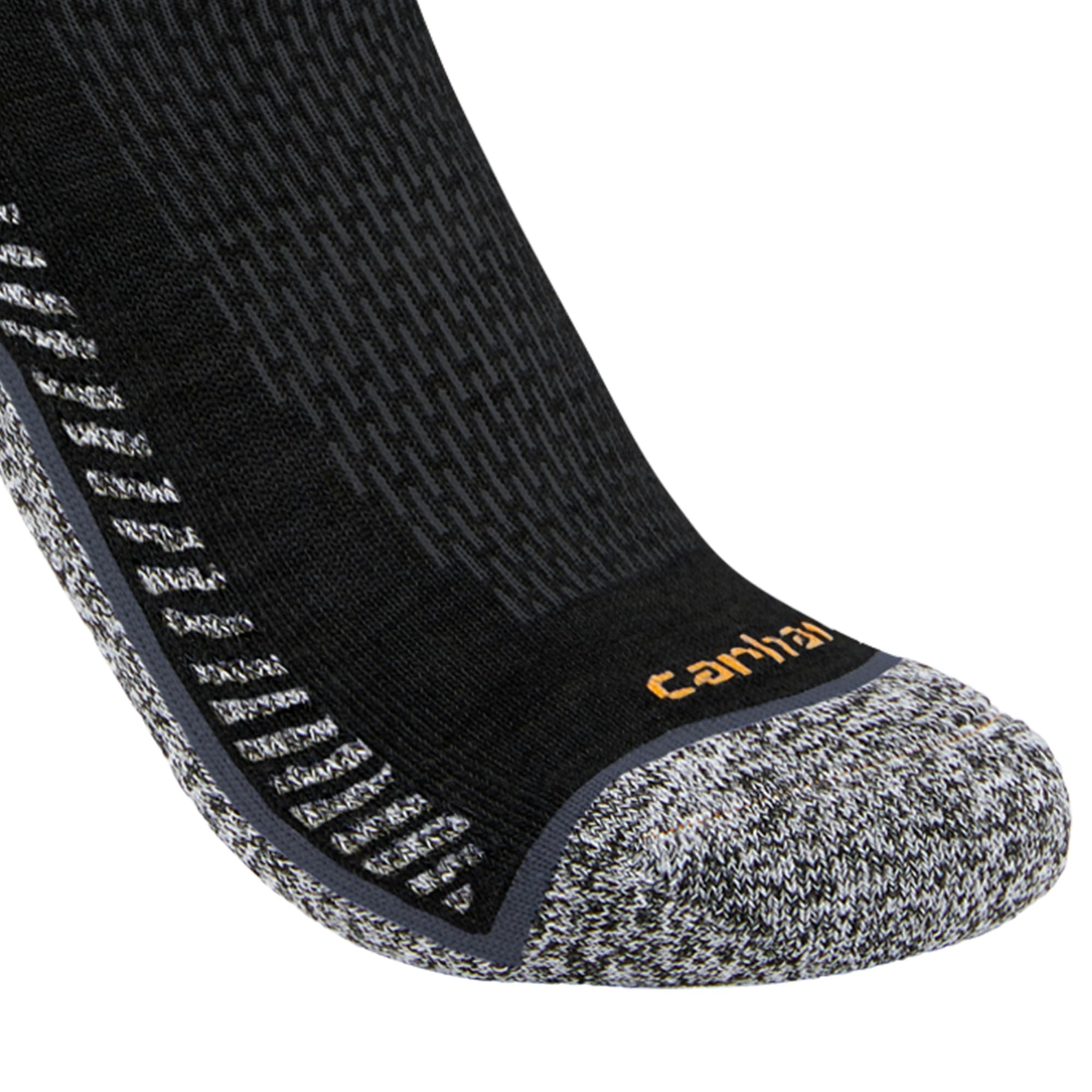 Carhartt Men's Force Performance Work Socks 3 Pair Pack, Black, X-Large