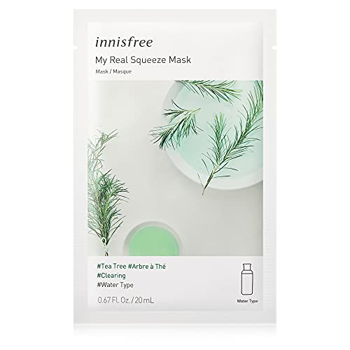 innisfree My Real Squeeze Mask Face Sheet Masks, Tea Tree, 6-Pack, 6 ct.