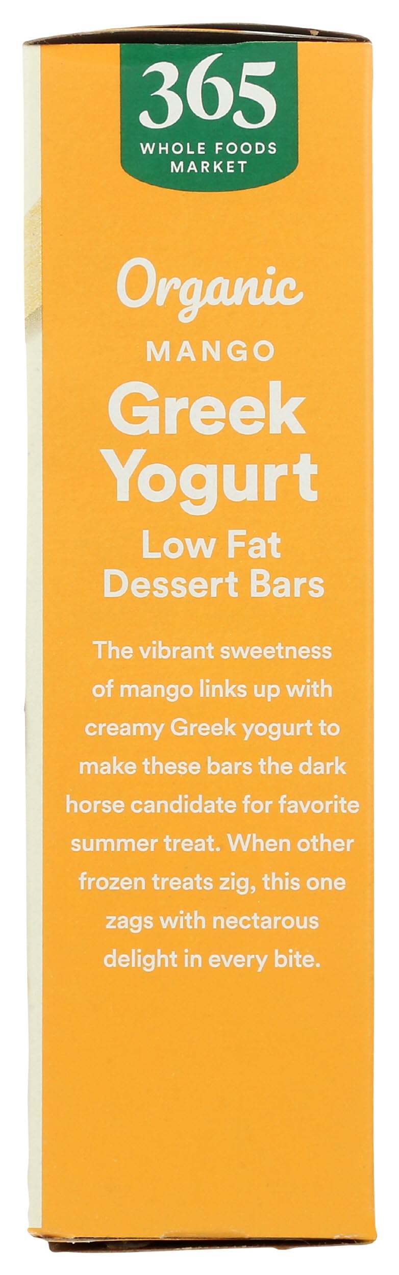 365 By Whole Foods Market, Frozen, Bar Greek Yogurt Mango Organic, 10 Ounce