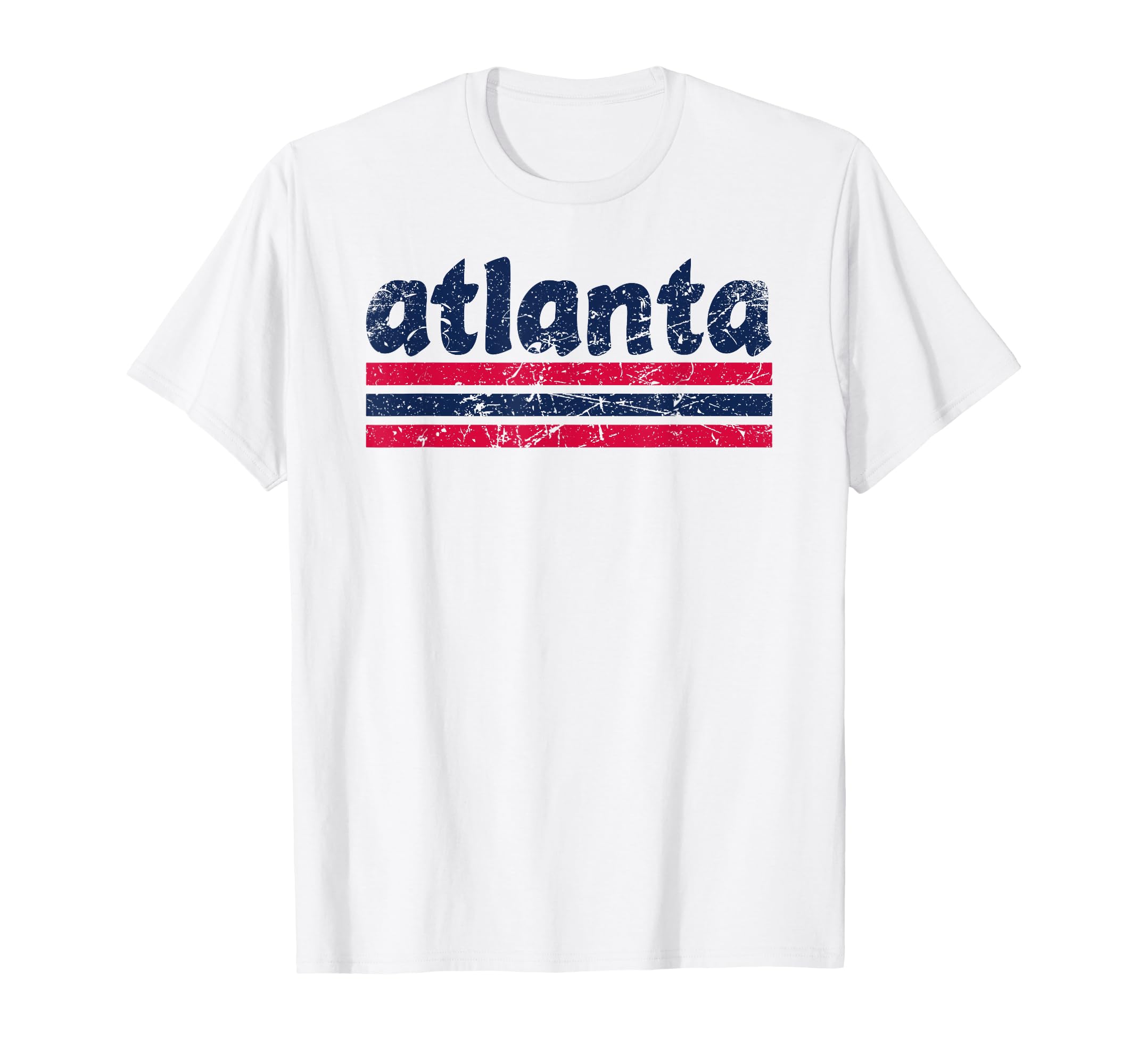 Atlanta Georgia Three Stripe Vintage Weathered T-Shirt