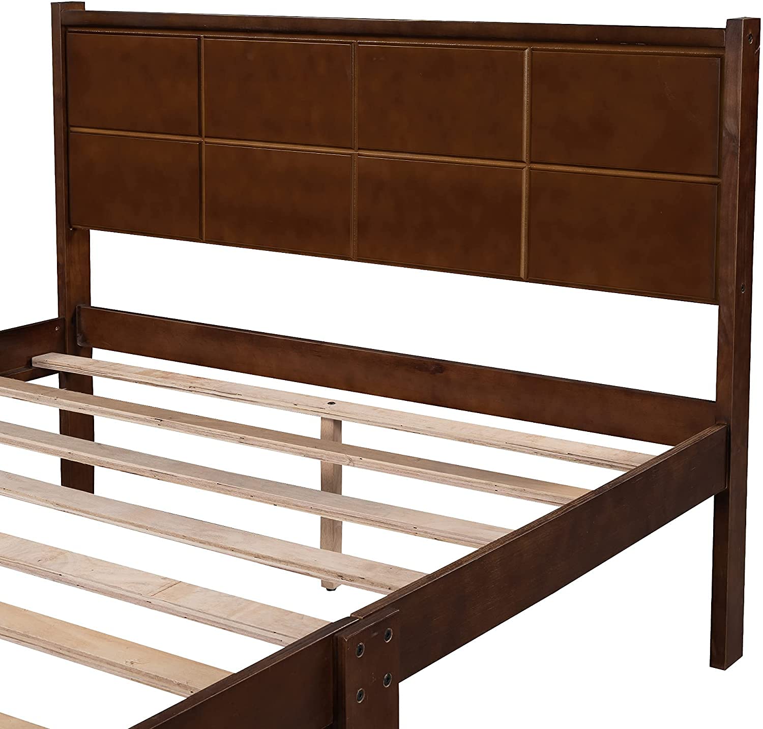 STP-Y Twin Size Platform Bed, Wood Platform Bed Frame with Headboard and Footboard, Solid Wood Legs, Wood Slats Support, No Box Spring Needed, Easy Assembly, Platform Bed Frame for Kids Teens Adults(W