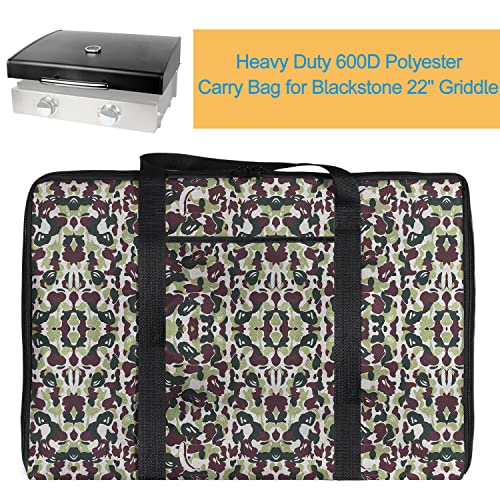 BBQration Griddle Cover and Carry Bag for Blackstone 22" Table Top Griddle with Hood/Lid, Heavy Duty 600D Polyester Cover Replacement Parts for 5510 Blackstone Carry Bag