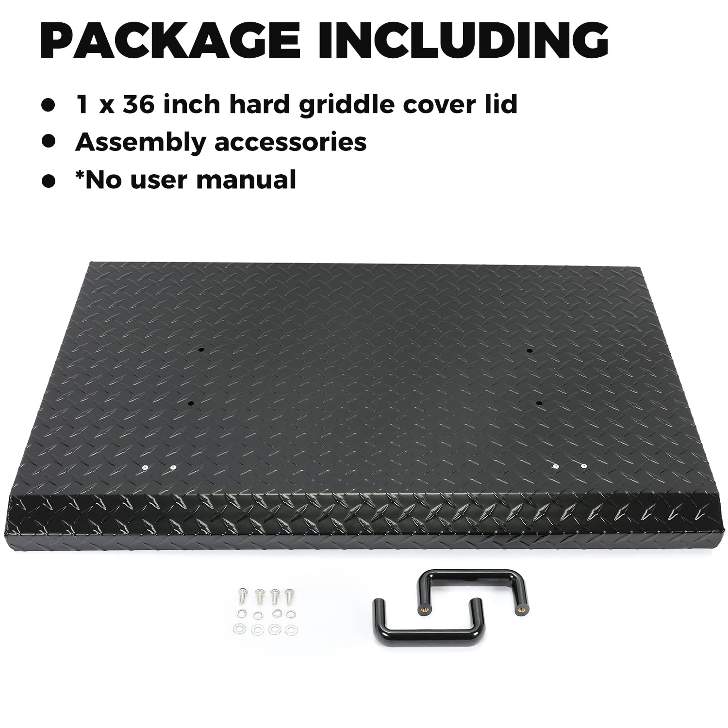 HECASA Griddle Hard Top Lid Black Grill Cover with Handle Outdoor Home BBQ Hood for 36" Front or Rear Grease Griddle 36 Inch