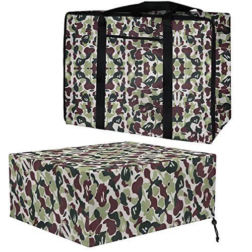 BBQration Griddle Cover and Carry Bag for Blackstone 22" Table Top Griddle with Hood/Lid, Heavy Duty 600D Polyester Cover Replacement Parts for 5510 Blackstone Carry Bag