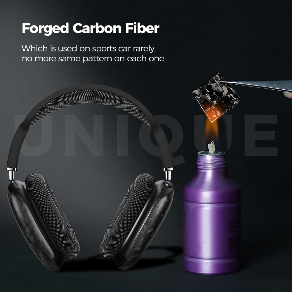 MONOCARBON Real Carbon Fiber Case for Airpods Max(2024 & 2020),Military Grade Protective Hard Cover for Apple Airpods Max Headphone from Daily Scratch,High-End Luxury Essential Accessories